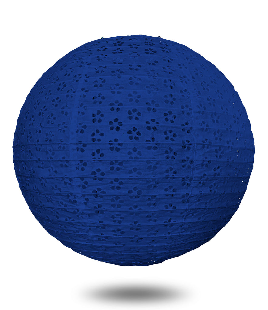 Blue Lace Eyelet Paper Lanterns