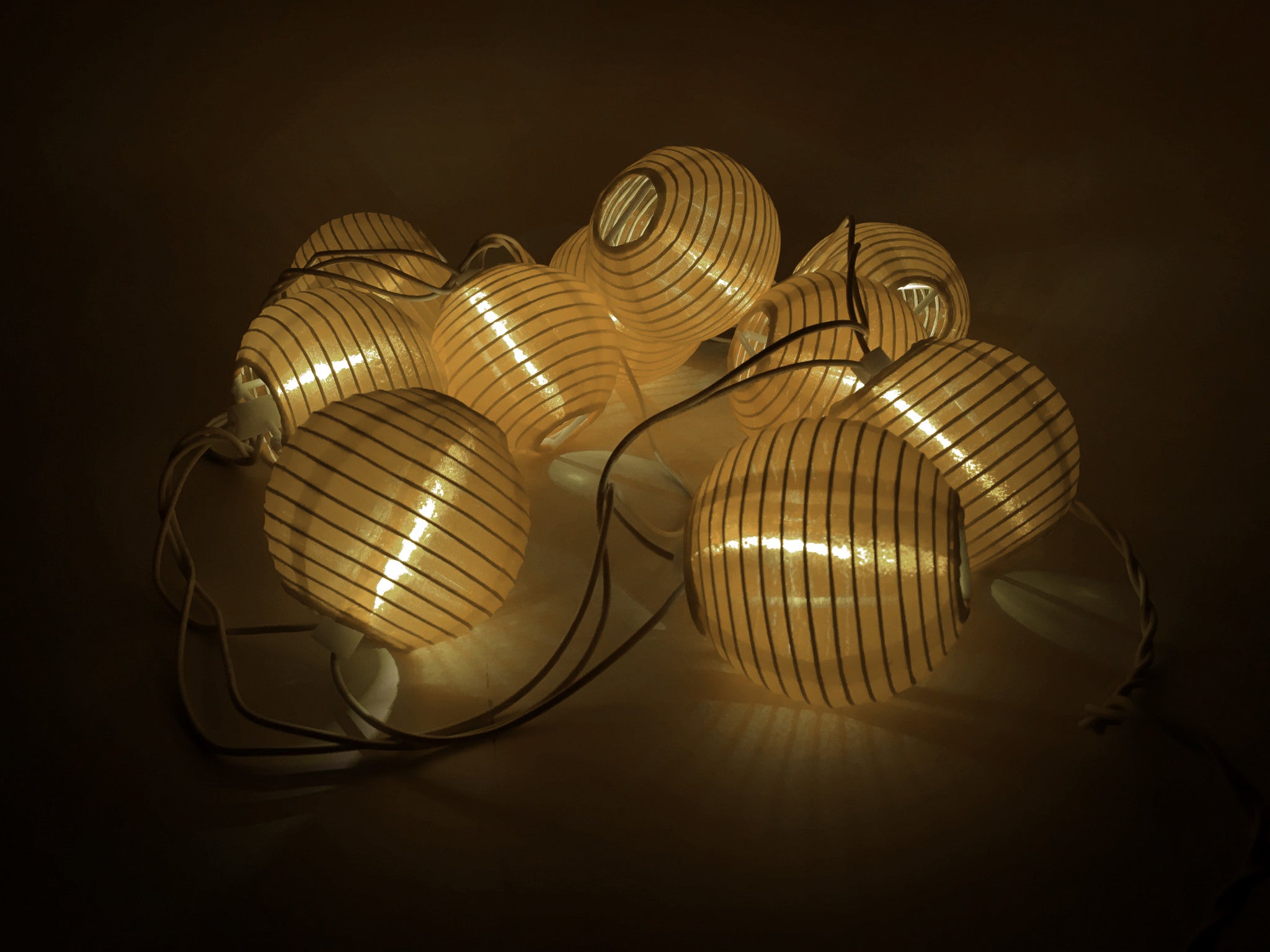 3" White String Nylon Lanterns (10pcs)